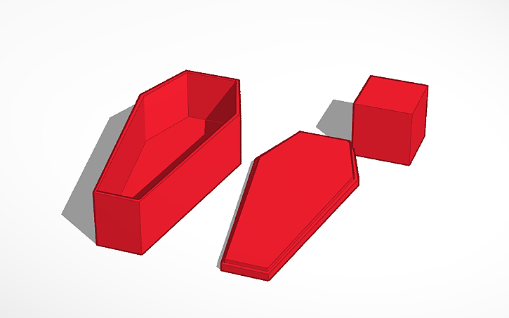 3D design coffin box - Tinkercad