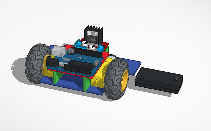 3D design CHASIS ROBOT - Tinkercad