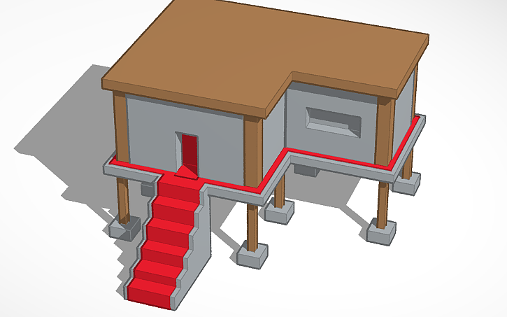 3D design Minecraft house - Tinkercad