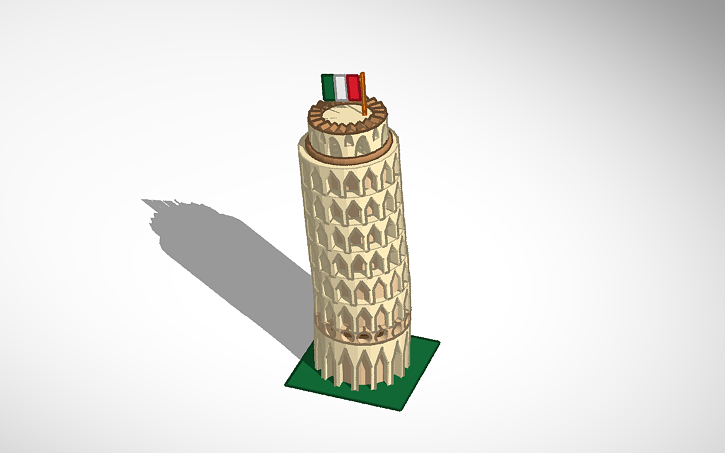 3D design Ulmer- Leaning Tower of Pisa - Tinkercad