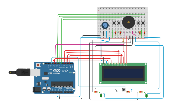 Circuit design Ping Pong Game - Tinkercad