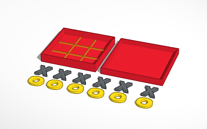 3D design Tic Tac Toe with box (2020) - Tinkercad