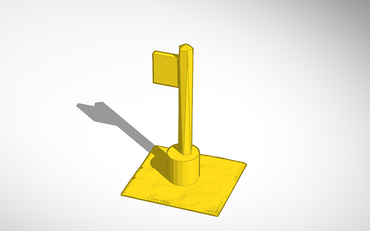 3D design Flag Pole - Tinkercad