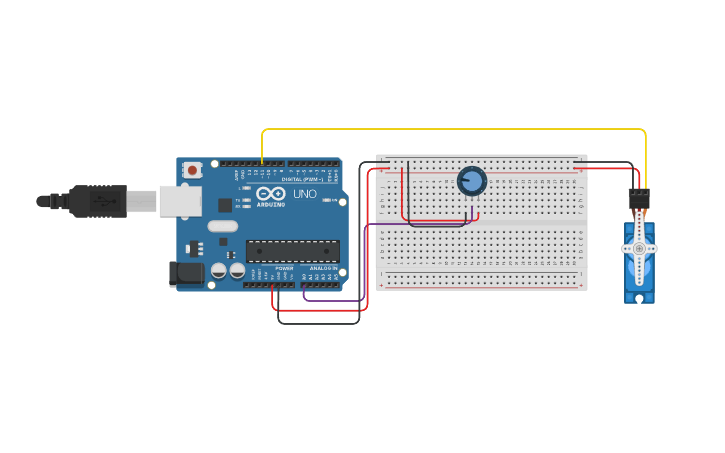 Circuit design Servo1 - Tinkercad
