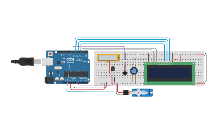 Circuit design Temperature Measurement - Tinkercad