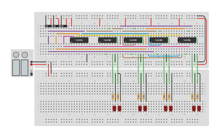 Circuit design 3:8 decoder - Tinkercad