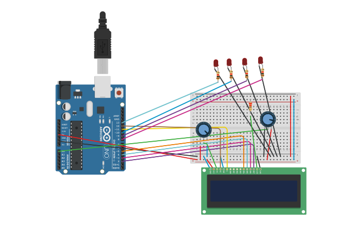 Circuit design lcd screen for final | Tinkercad