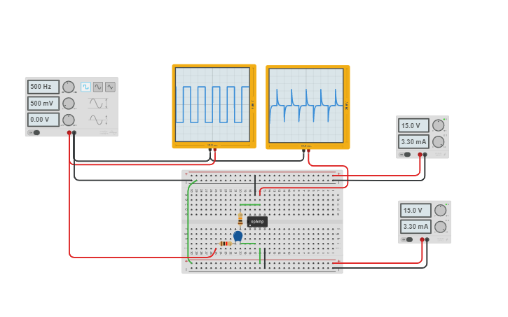 Circuit design OP-Amp Differentiator - Tinkercad