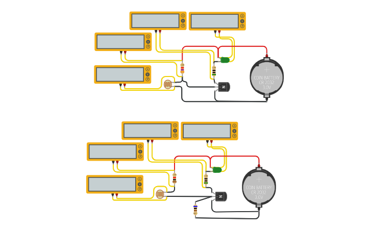 Circuit design Sensor con Multimetro - Tinkercad