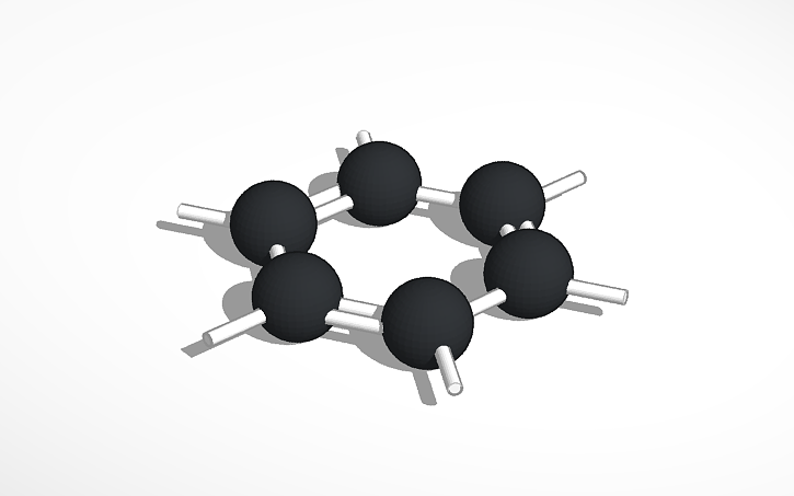 3D design benzene ring - Tinkercad