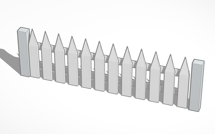 3D design _Picket Fence | Tinkercad