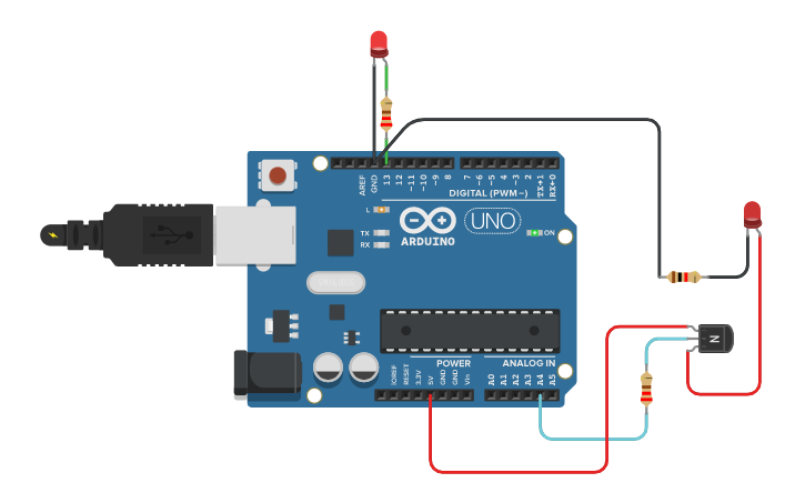 Circuit design A4 Pin and Transistor | Tinkercad