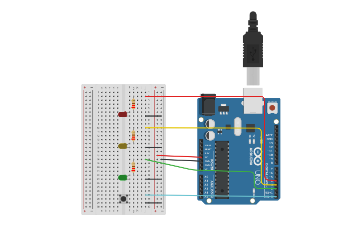 Circuit design Traffic Light | Tinkercad