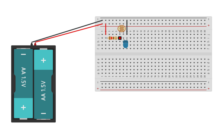 Circuit design simulación LDR | Tinkercad