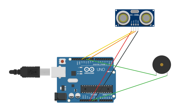 Circuit design TP_RADAR - Tinkercad