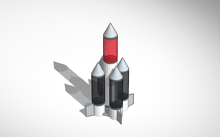 3D design Four engines rocket - Tinkercad