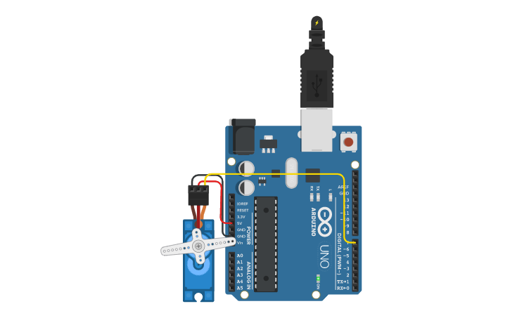 Circuit design servomotor - Tinkercad