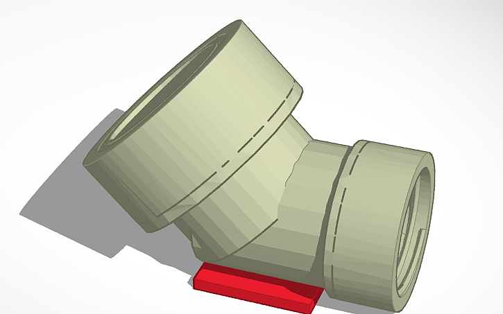 3D design 2L to 3/4 valve | Tinkercad