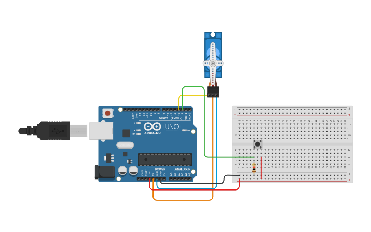 Circuit design ุุุ6 servo mortor | Tinkercad