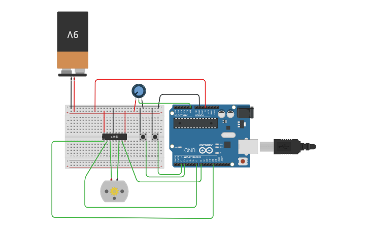 Circuit design H-bridge Motor - Tinkercad