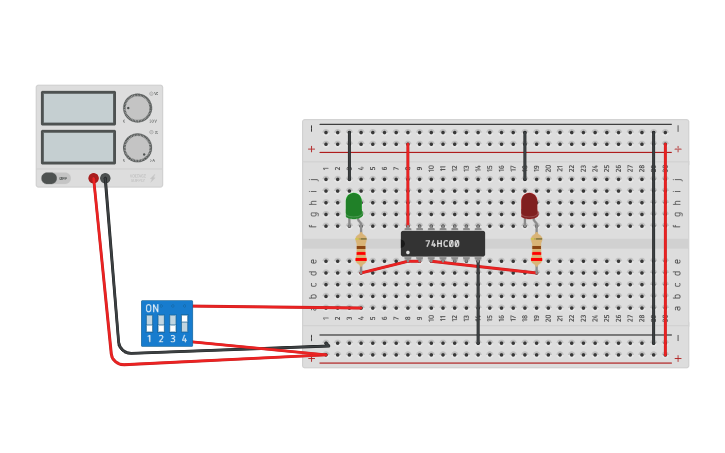 Circuit design NOT Gate using NAND Gate | Tinkercad