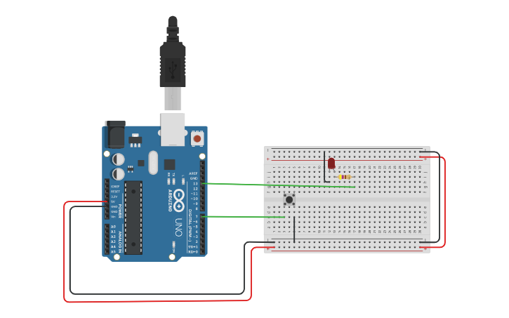 Circuit design Prática 4 - INPUT_PULLUP | Tinkercad