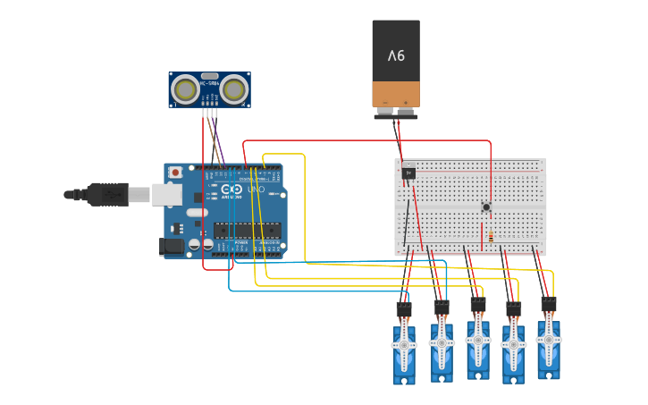 Circuit Design Robotic Arm Tinkercad