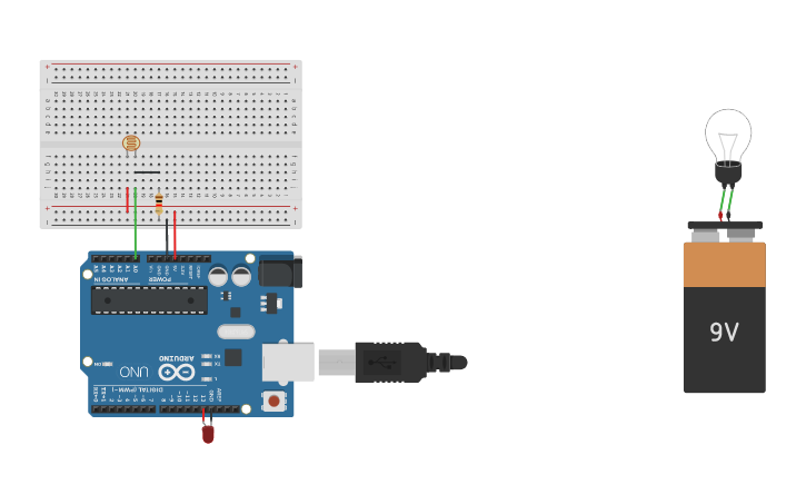 Circuit design SESIÓN 35 : SENSOR LDR | Tinkercad