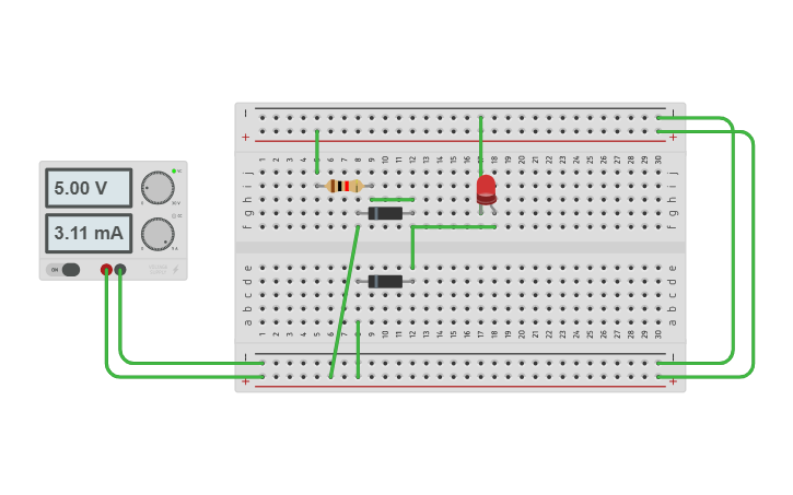Circuit design and gate using drl - Tinkercad