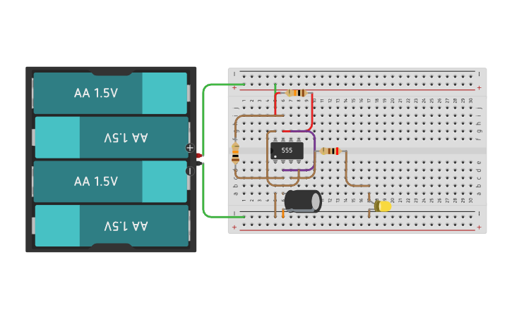 Circuit design 555 Astable - Tinkercad