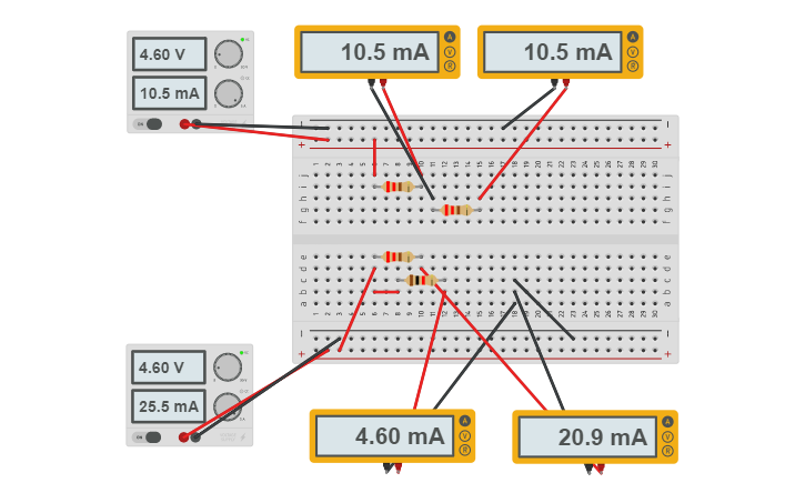 Circuit design medir intensidad | Tinkercad