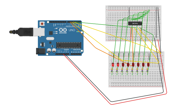 Circuit design C201059_8-bit shift register - Tinkercad