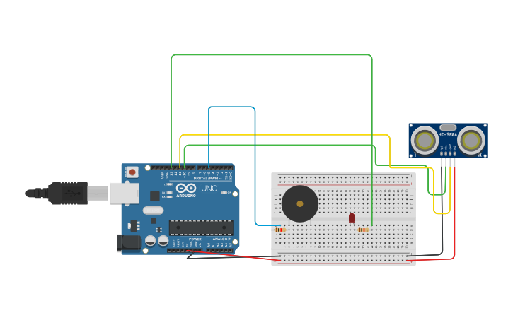 Circuit design Sensor Para a Câmera de Ré”. - Tinkercad