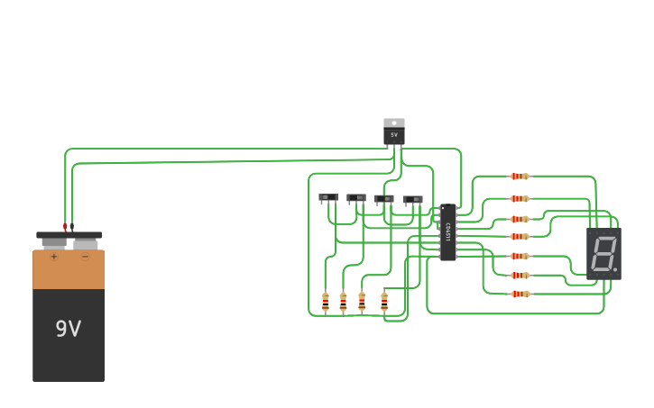 Circuit design Laboratory #2 - Octal to binary - Tinkercad