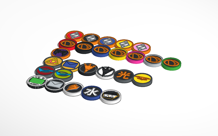 3D design Evil Ranger Power Coins - Tinkercad