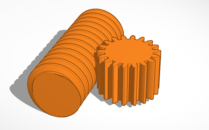 3D design Worm gears for spur gears - Tinkercad