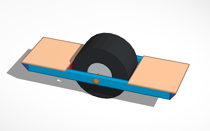3D design One wheel Frame (homemade dimensions) - Tinkercad