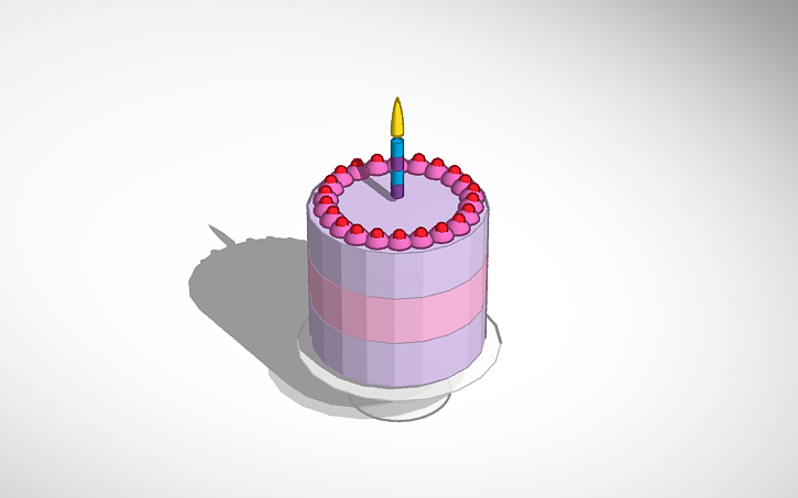 3D design Birthday Cake - Tinkercad
