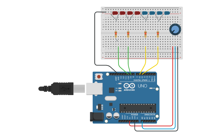 Circuit design Lab 2-3-4 Polish Strobe Light - Tinkercad