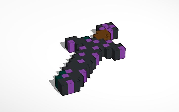 3D design minecraft obsidian sword | Tinkercad