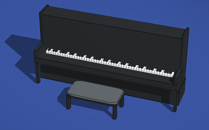 3D design piano - Tinkercad