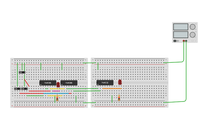 Circuit design Full adder basic gate | Tinkercad