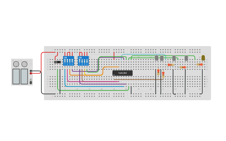 Circuit design 4-bit adder - Tinkercad Circuit design 4-bit adder - Tinkercad