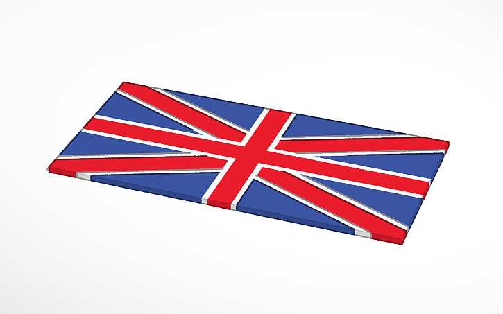 3D design UK flag - Tinkercad