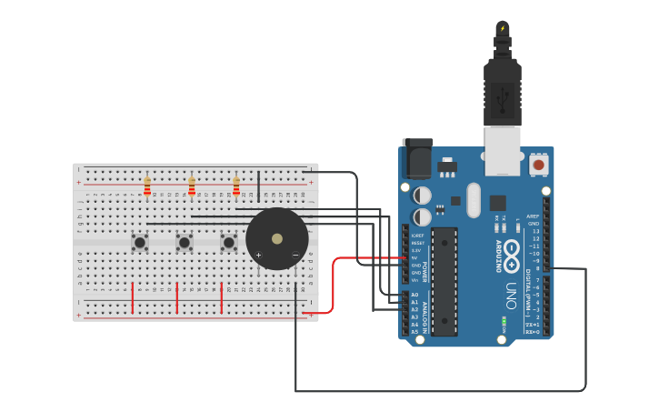 Circuit design TONE KEYBOARD - Tinkercad