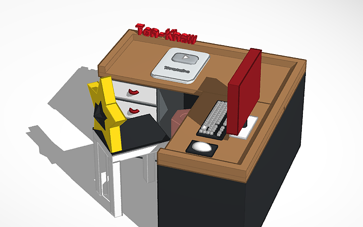3D design Computer Table - Tinkercad
