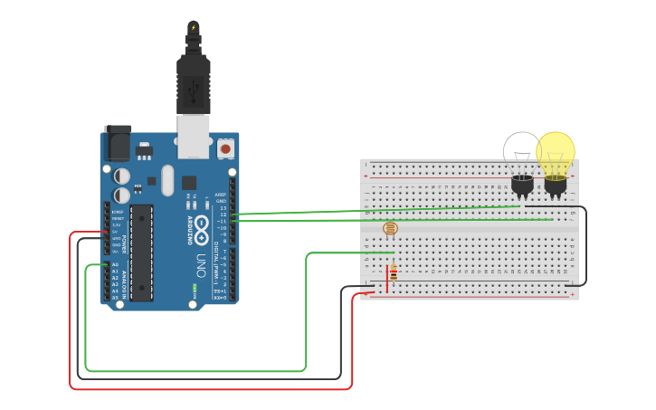 Circuit design lampada piscando - Tinkercad
