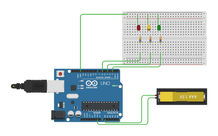Circuit Design Single Cell Battery Tester Tinkercad