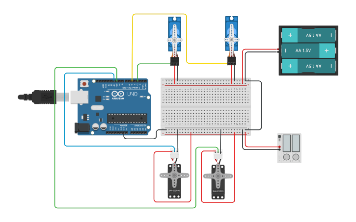 Circuit design Controle PWM - Servos | Tinkercad