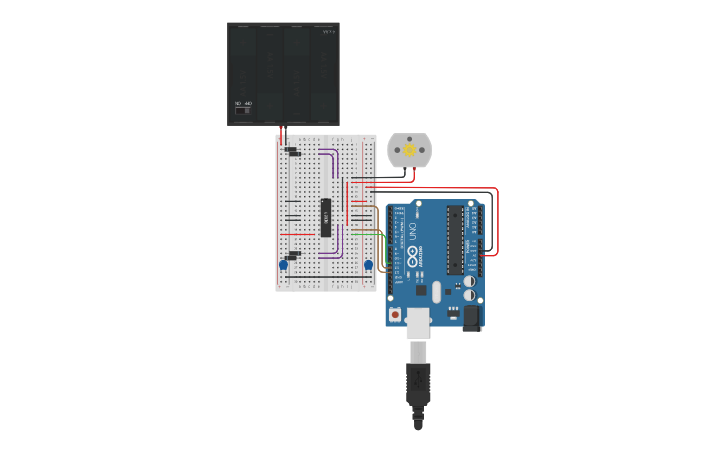 Circuit Design Bi Directional Motor Tinkercad